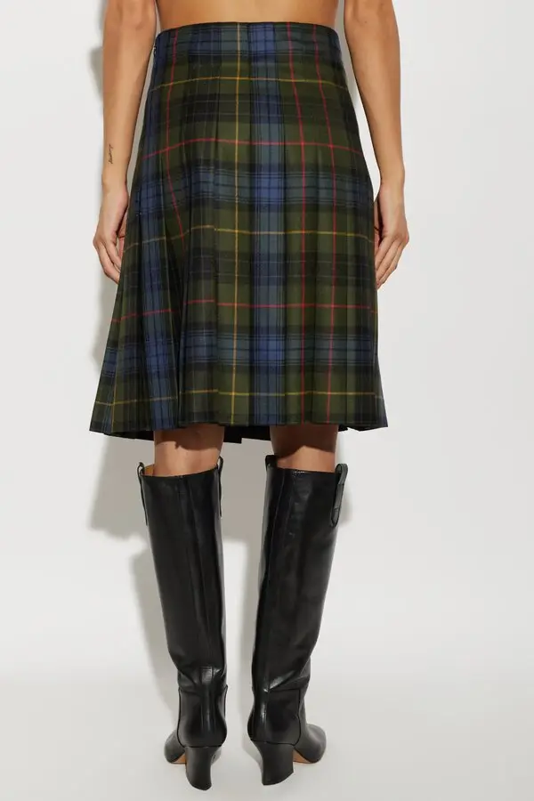 Etro Wool Skirt With Plaid Pattern