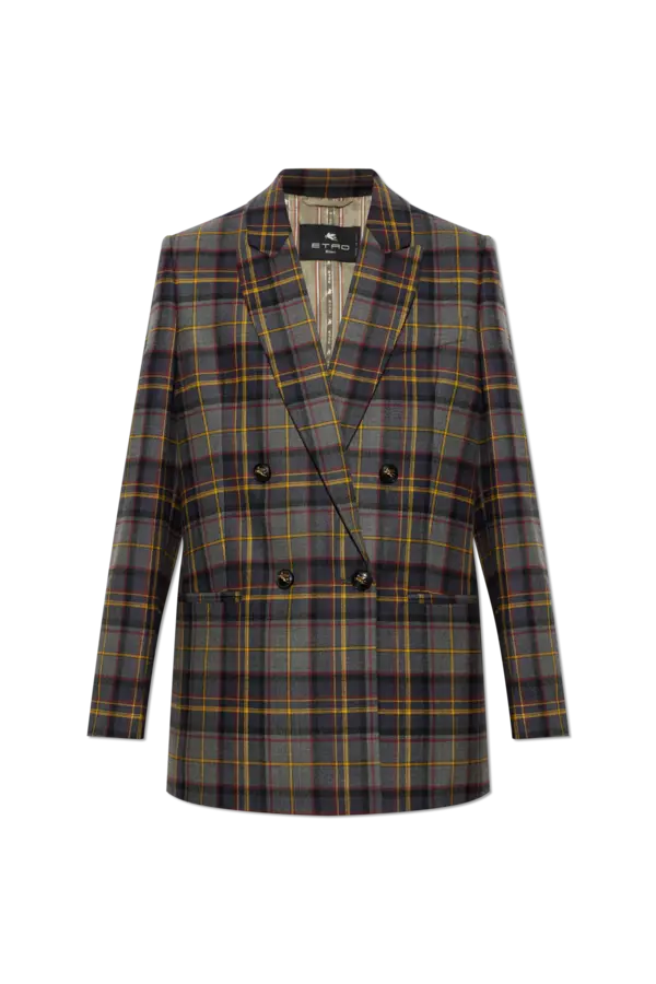 Etro Double-breasted Checked Blazer