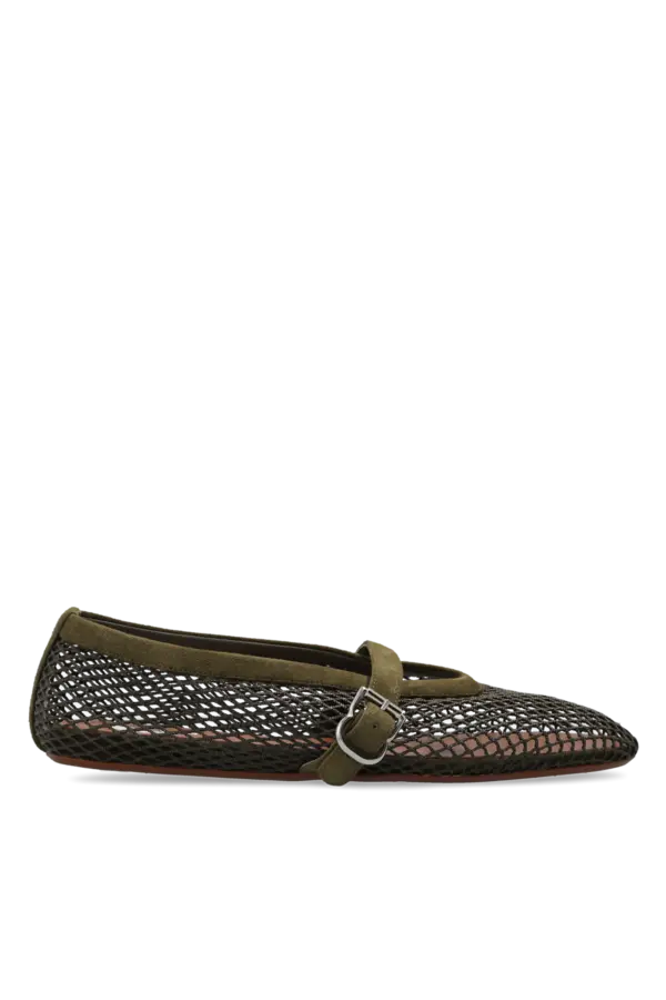 Alaïa Ballet Flats With Strap - Green