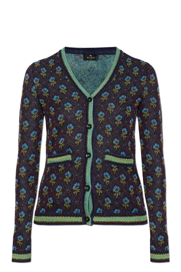 Etro Cardigan With Lurex Thread - Navy Blue