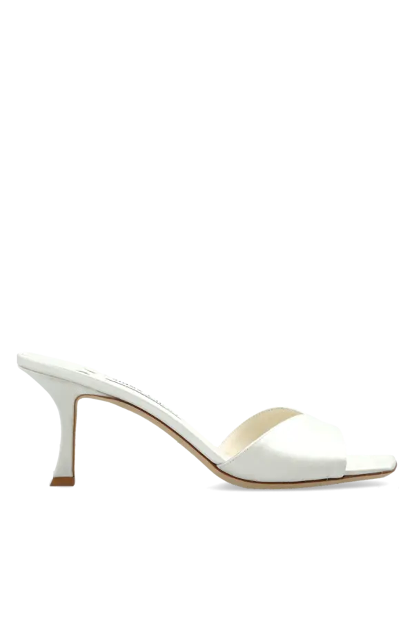 JIMMY CHOO Skye 70’ Heeled Mules - Cream