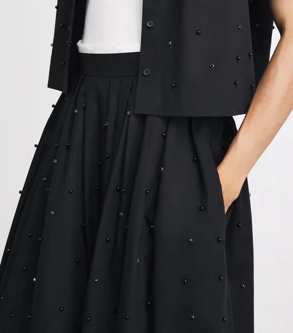 Maje Embellished Midi Skirt