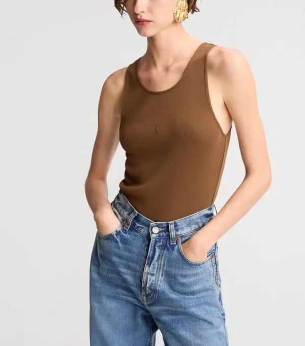 Saint Laurent Cotton Cassandre Tank Top