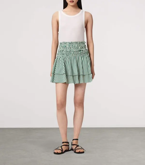 ALLSAINTS Cotton Stripe Kali Mini Skirt