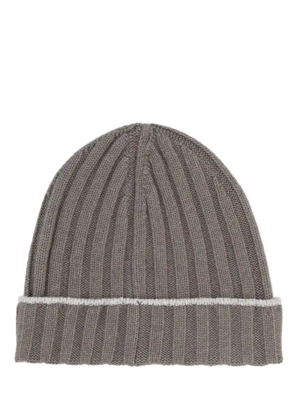 Brunello Cucinelli Ribbed Cashmere Beanie - Dove