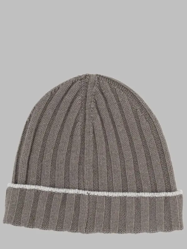 Brunello Cucinelli Ribbed Cashmere Beanie - Dove