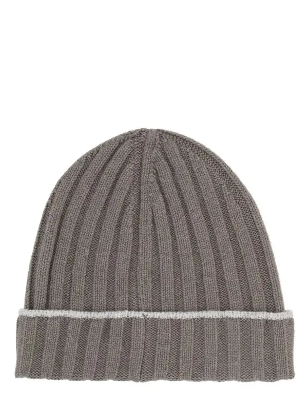Brunello Cucinelli Ribbed Cashmere Beanie - Dove