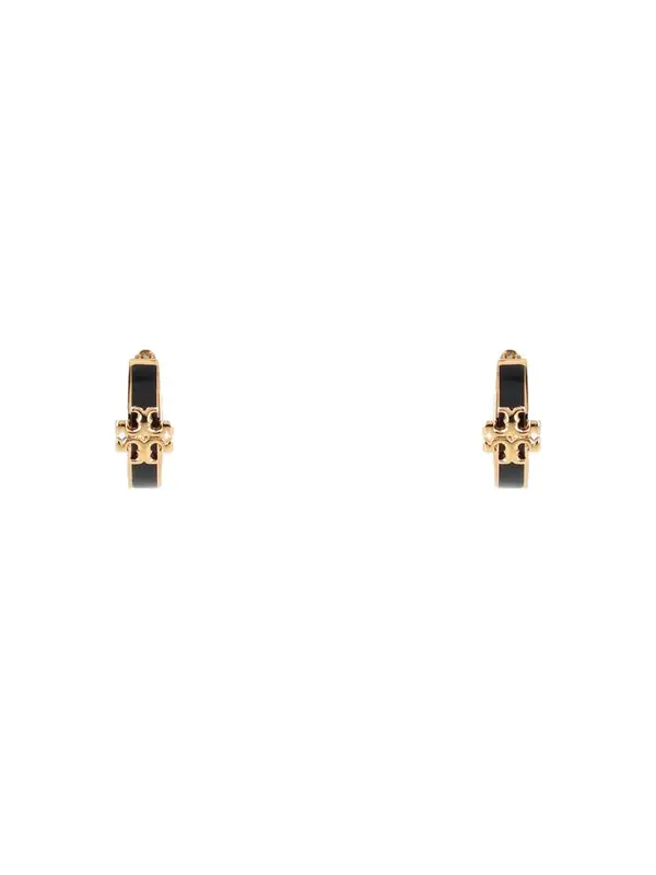 Tory Burch Enamel Icon Hoop Earrings - Gold