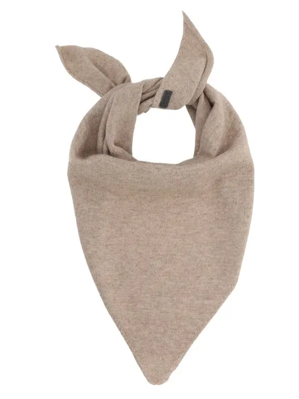 Brunello Cucinelli Foulard In Cashmere Con Monile - Beige