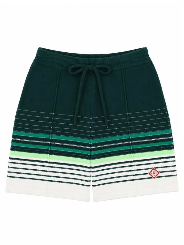 Casablanca Striped Bouclé Shorts - Green