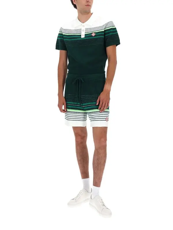 Casablanca Striped Bouclé Shorts