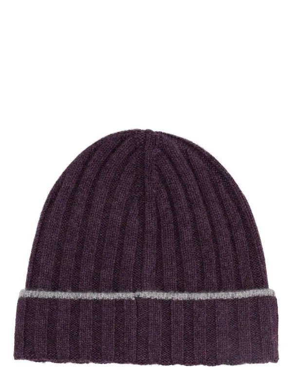 Brunello Cucinelli Ribbed Cashmere Beanie - Bordeaux