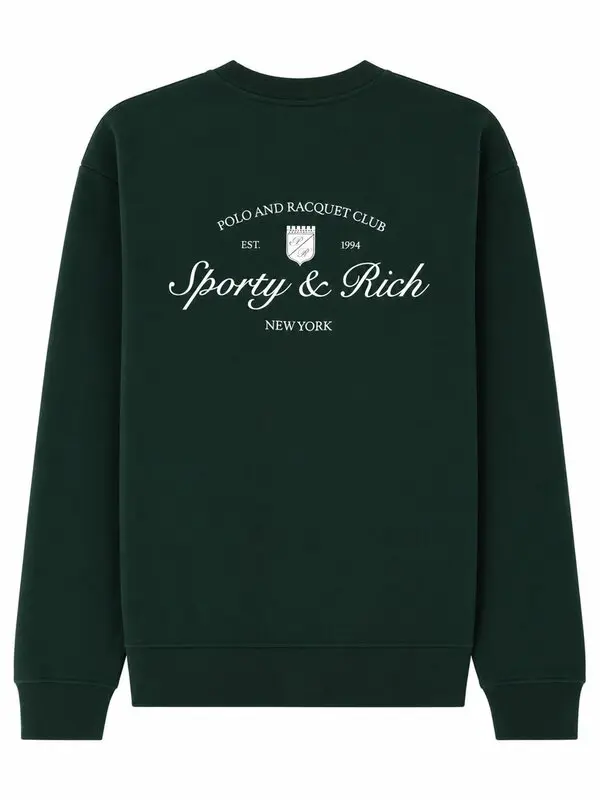 SPORTY & RICH Crewneck Sweatshirt With Logo Detail