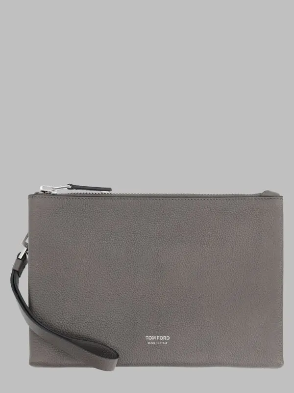 TOM FORD Pouchette Minimal Sottile In Pelle Fiore Con Cinturino Da Polso