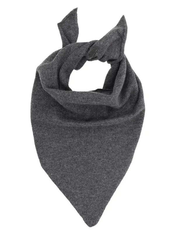 Brunello Cucinelli Foulard In Cashmere Con Monile - Grey