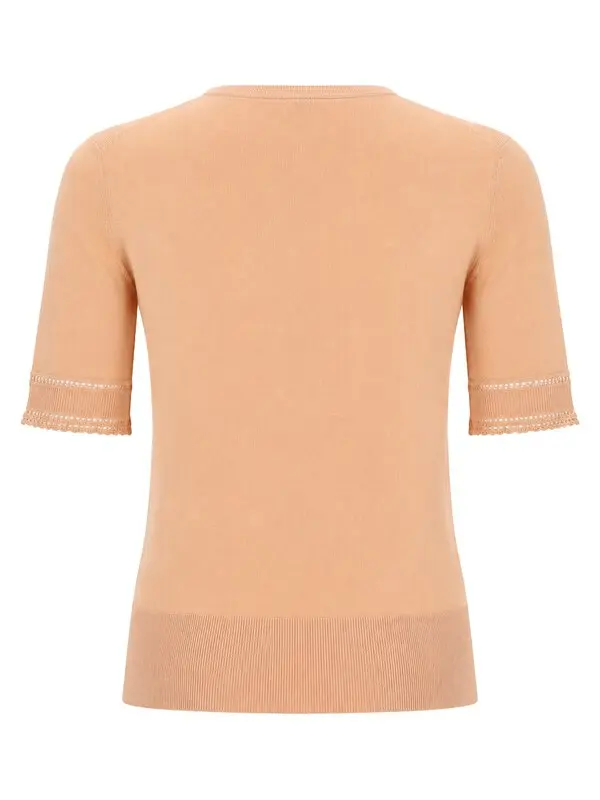 Chloé Short Sleeve Knit Pullover - Pink