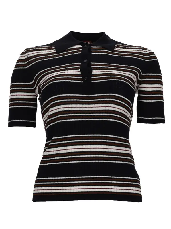 Max Mara Tallero" Striped Knit Polo - Multicolour