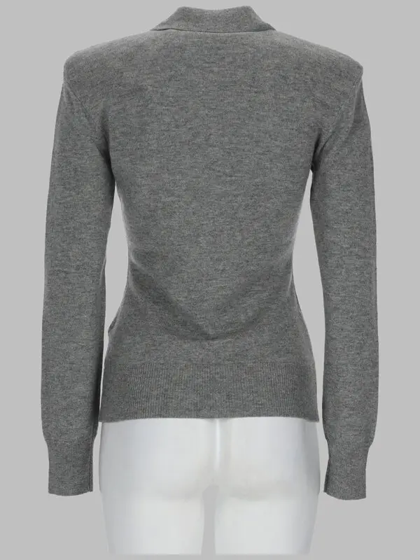 ROTATE BY BIRGER CHRISTENSEN Polo In Merino Wool And Cashmere - Grey