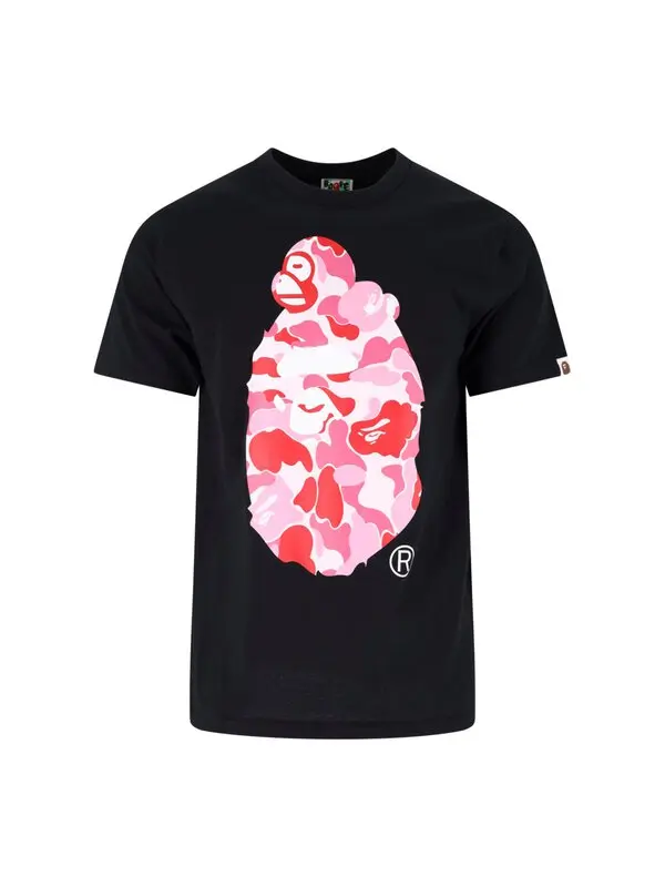 A BATHING APE 100% Cotton Graphic T-shirt - Black