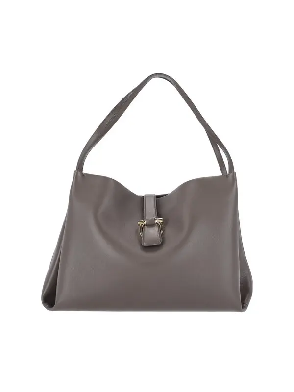 FERRAGAMO Calf Leather Shoulder Bag - Grey