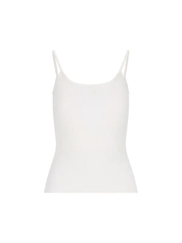 COURREGES Ribbed Viscose-blend Camisole Top - White
