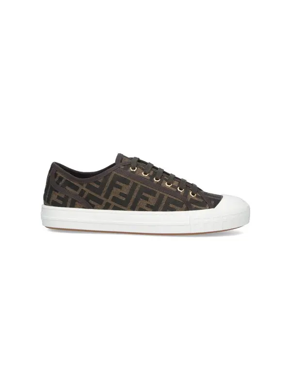 Fendi Low-top Logo Sneakers - Brown