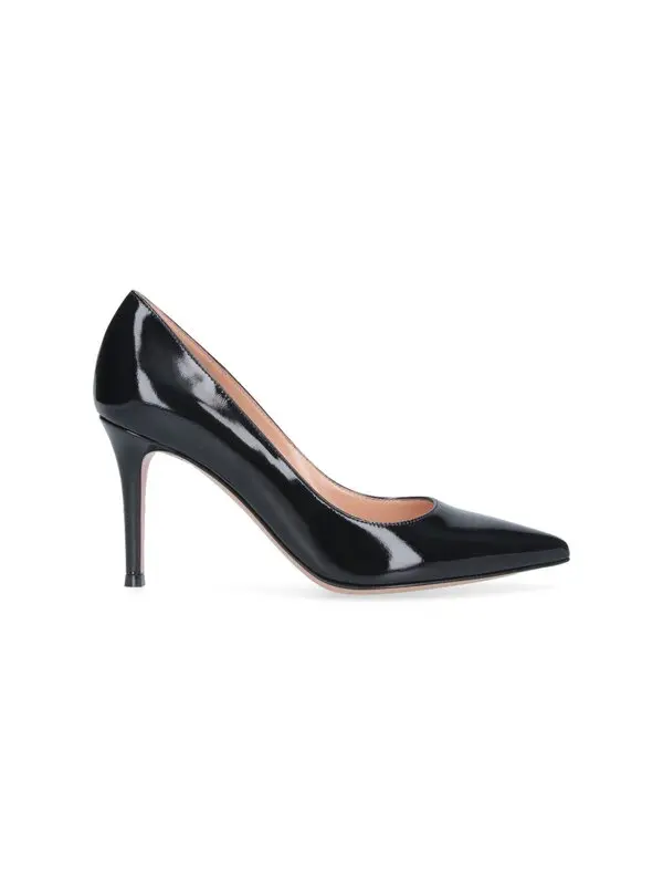 GIANVITO ROSSI Nappa Leather Pointed Toe Stiletto Pumps - Black