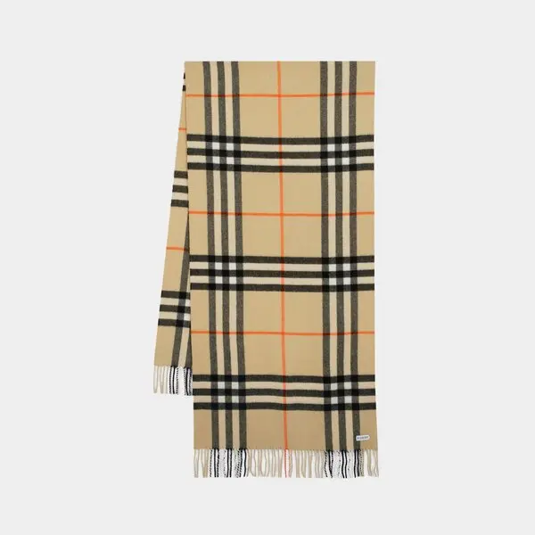 Burberry Giant Check Cashmere Scarf - Beige