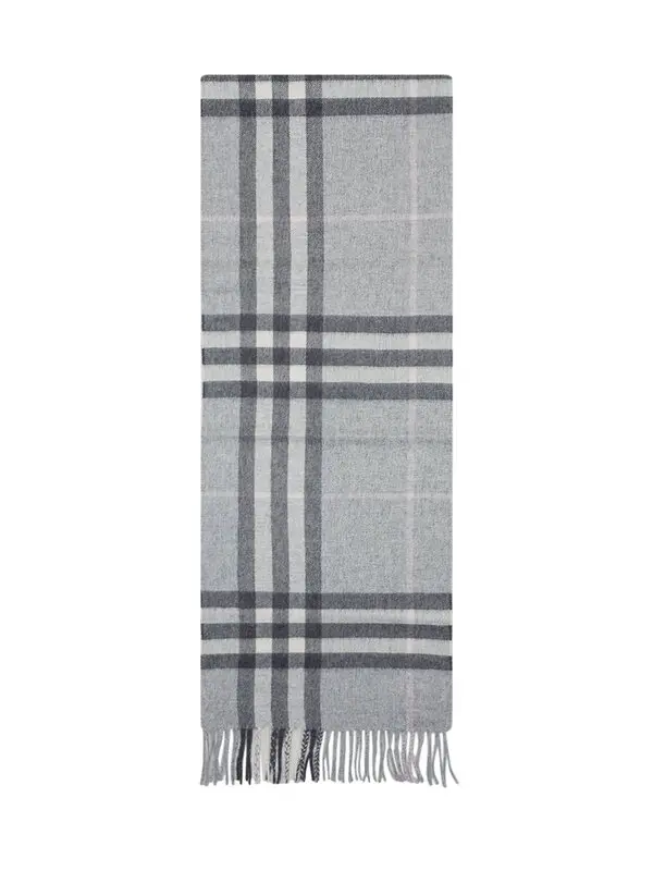 Burberry Giant Check Cashmere Scarf - Grey