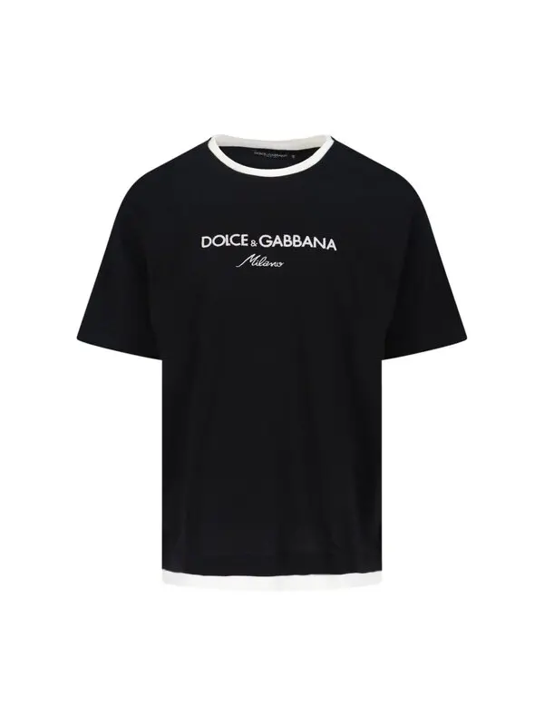 Dolce & Gabbana 100% Cotton Crewneck T-shirt