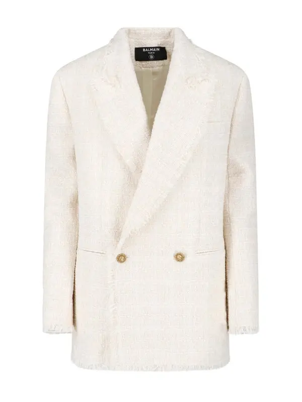 Balmain Wool-blend Jacket With Soft Knit Construction