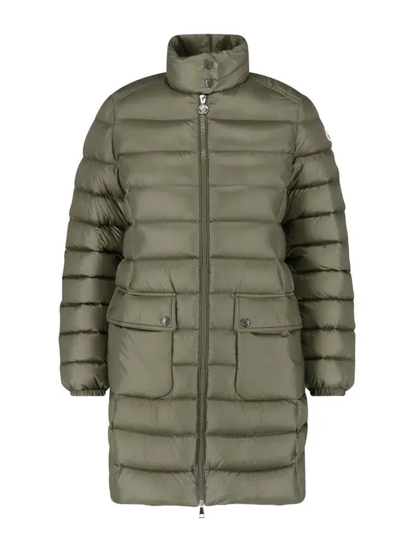 Moncler Quilted Zip-up Jacket With Stand Collar - Green