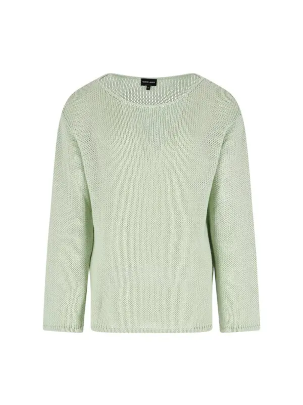 Giorgio Armani S Linen-lyocell Cashmere Sweater - Green