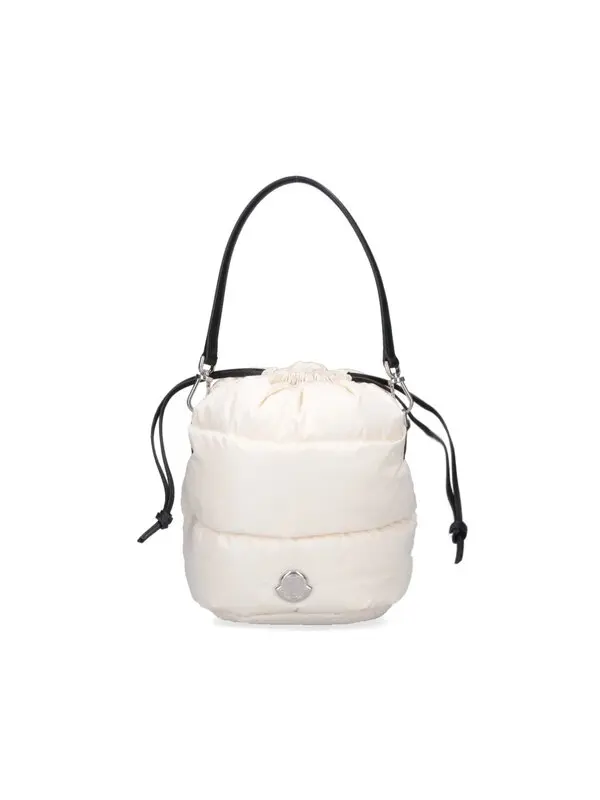 Moncler Quilted Shoulder Bag With Leather Inserts - White