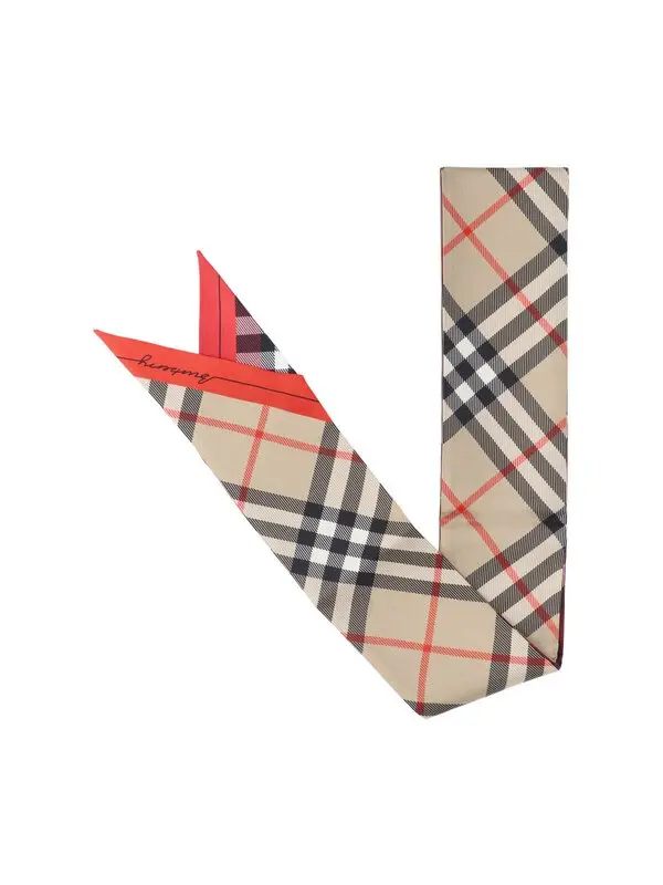 Burberry 100% Mulberry Silk Scarf - Beige