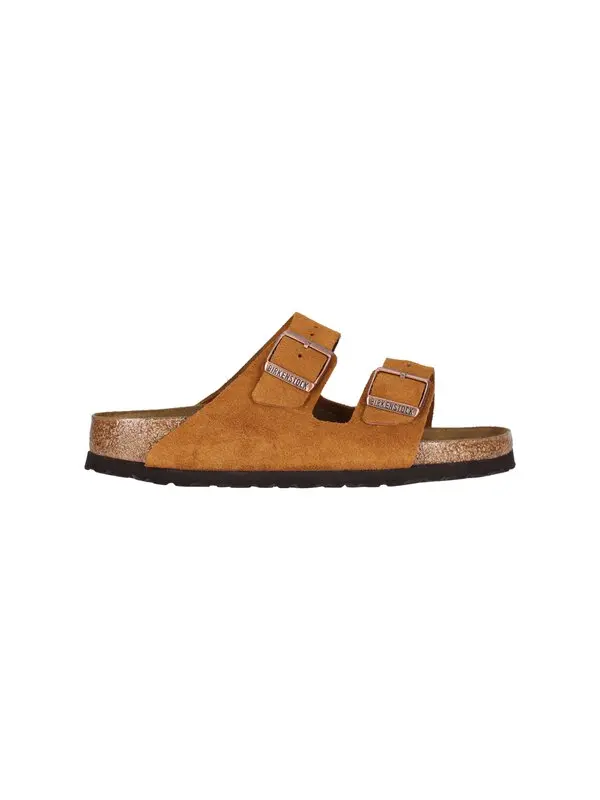 BIRKENSTOCK Suede Leather Slip-on Sandals - Brown