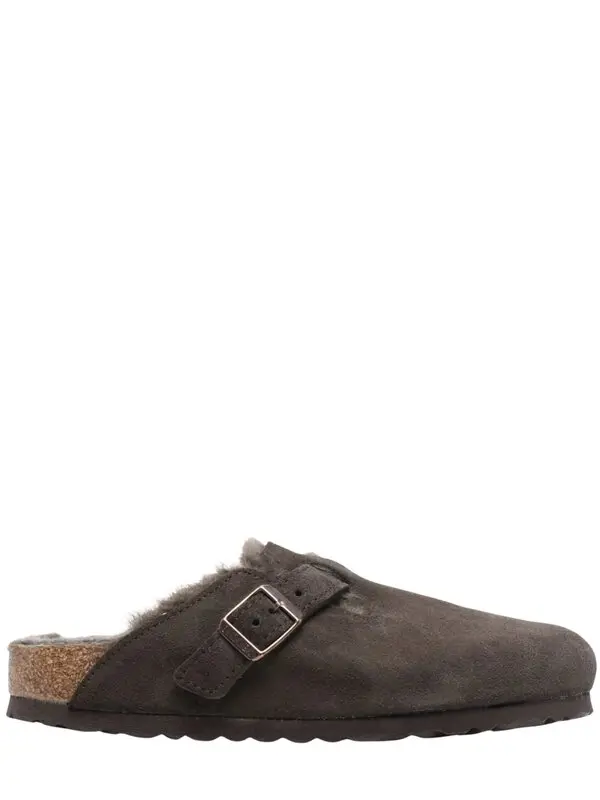 BIRKENSTOCK Shearling-lined Slingback Clog - Brown