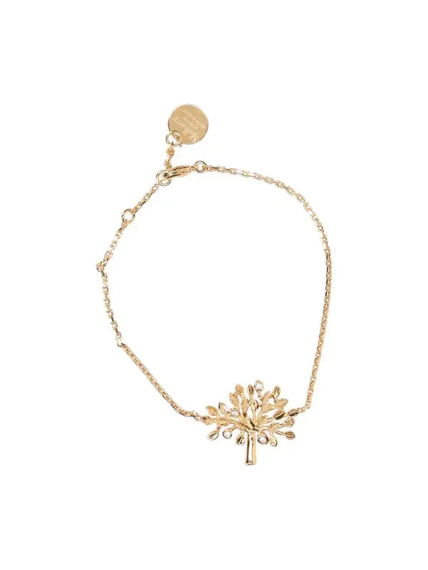 Mulberry Brass & Crystal Tree Motif Bracelet - Gold