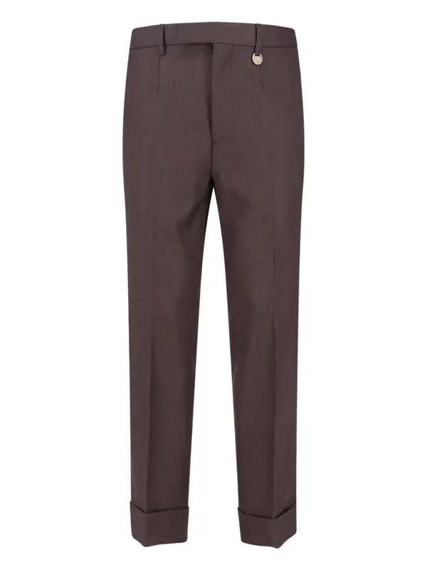 Burberry Tailored Straight-leg Trousers With Cuffed Hems
