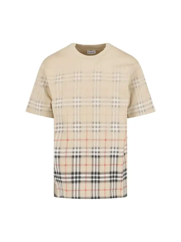 Burberry Lightweight Check Ribbed T-shirt Relaxed Fit