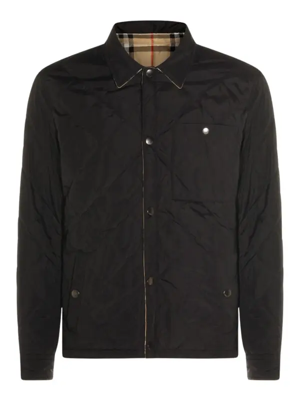 Burberry Quilted Jacket With Classic Collar - Black