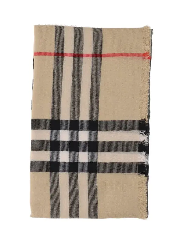 Burberry 100% Wool Scarf - Beige