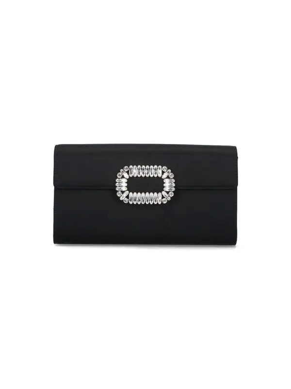 ROGER VIVIER Viscose Silk Statement Bag - Black