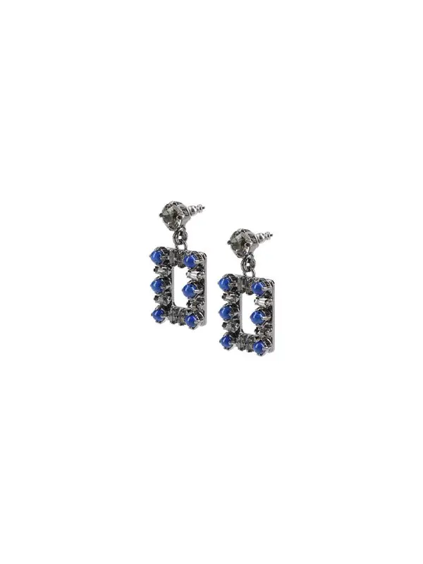 ROGER VIVIER Bijoux Stone & Swarovski Statement Drop Earrings - Grey