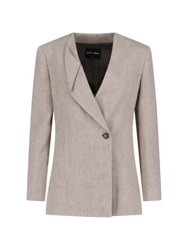 Giorgio Armani Lightweight Linen-blend Blazer Jacket For