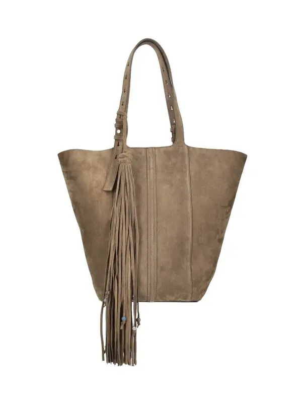 GOLDEN GOOSE Suede Fringe Tote Bag - Green