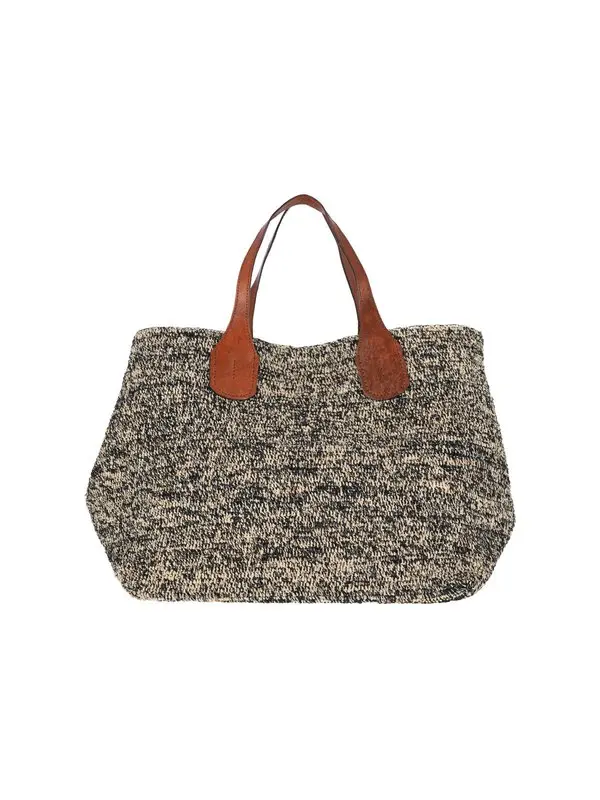 IBELIV Raffia & Cow Leather Mini Crossbody Bag For