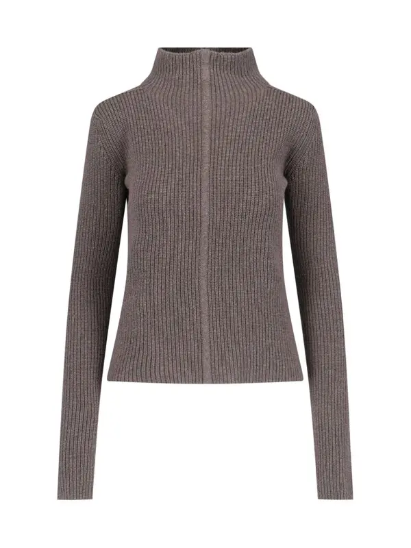 Rick Owens Ribbed Cashmere-wool High Neck Sweater - Brown