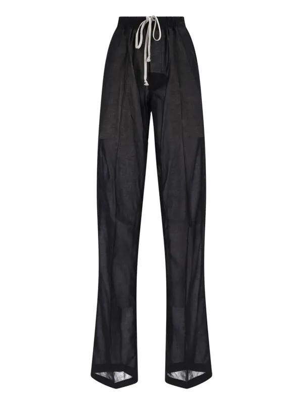 Rick Owens Sheer Wide-leg Drawstring Pants