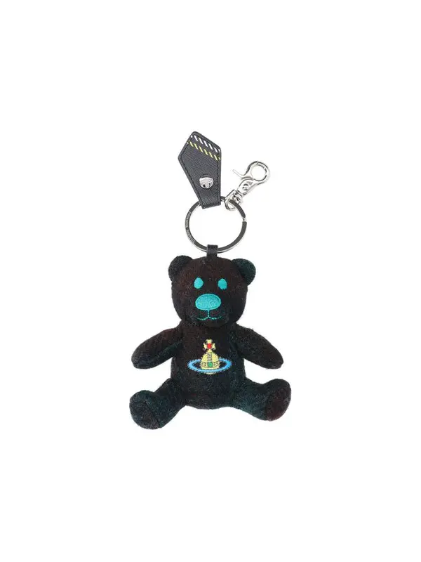 VIVIENNE WESTWOOD Wool Teddy Bear Keychain Accessory - Black